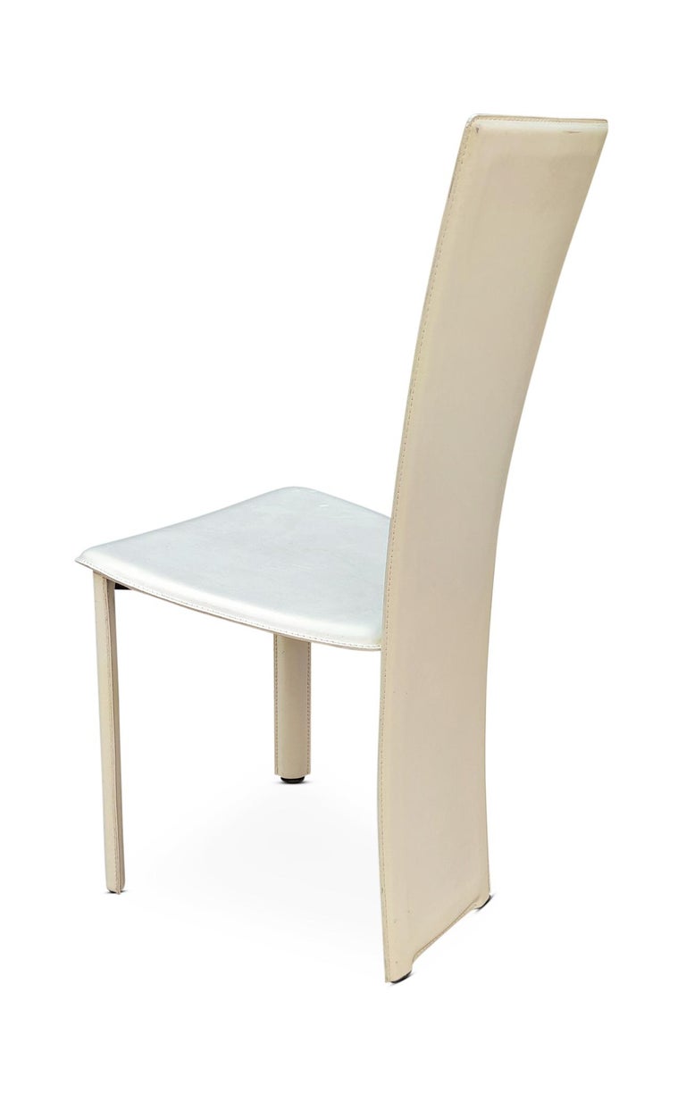 Frag Italy 6 Stitched Leather Side Chairs Style of Mario Bellini Post ...