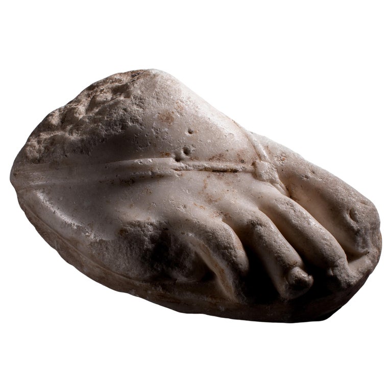 Fragment of an Over Life-Size Roman Marble Foot For Sale at 1stDibs