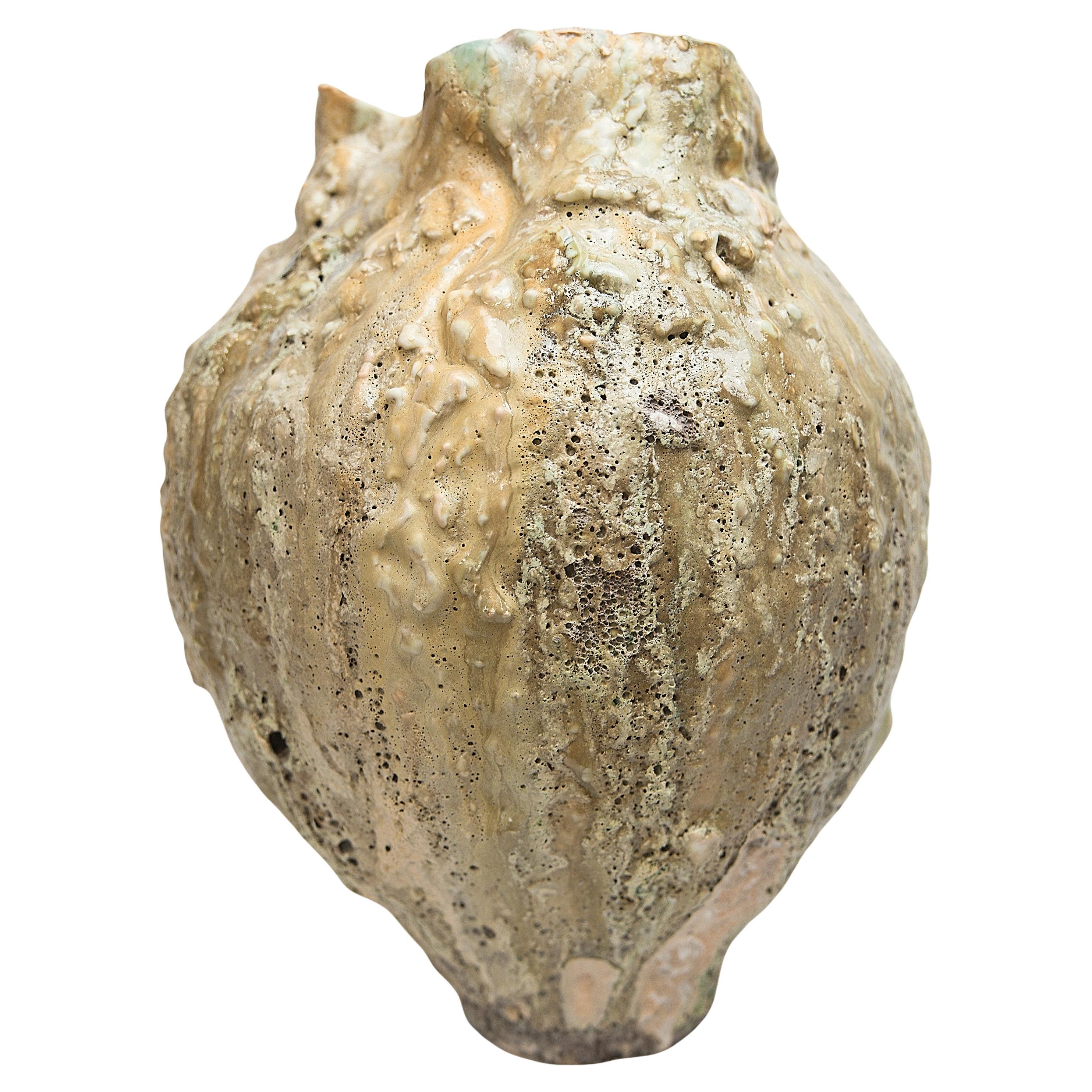 Fragment Sculptured Vase Ochre For Sale at 1stDibs