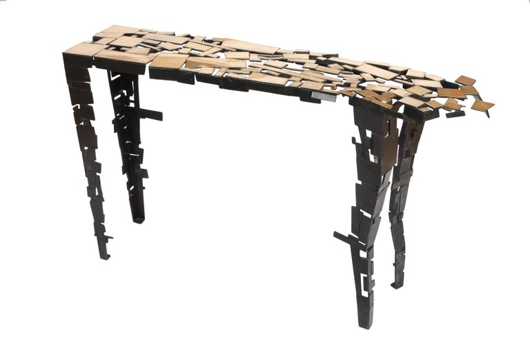 Fragmentation Console in Cast Natural and Patinated Bronze For Sale at ...