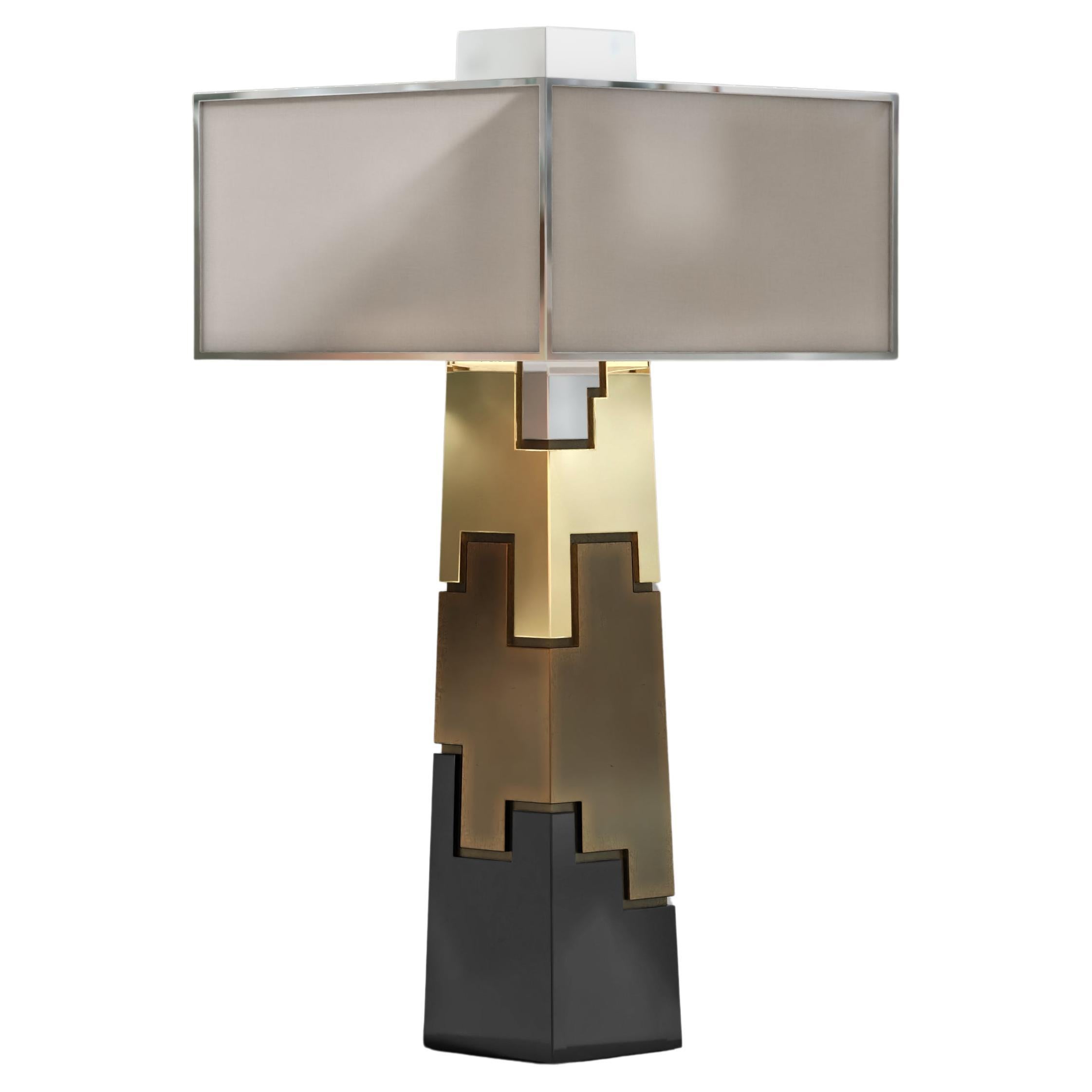 Fragmin Side Table, Polished Bronze and Walnut by Palena Furniture For ...