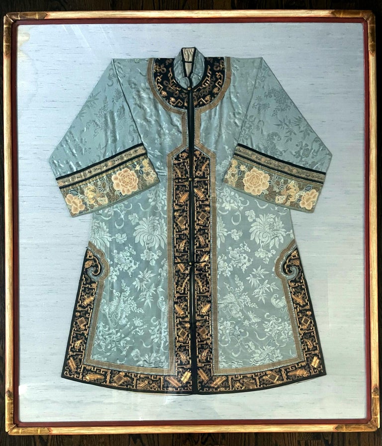 Frame Antique Chinese Embroidered Robe Qing Dynasty For Sale at 1stDibs