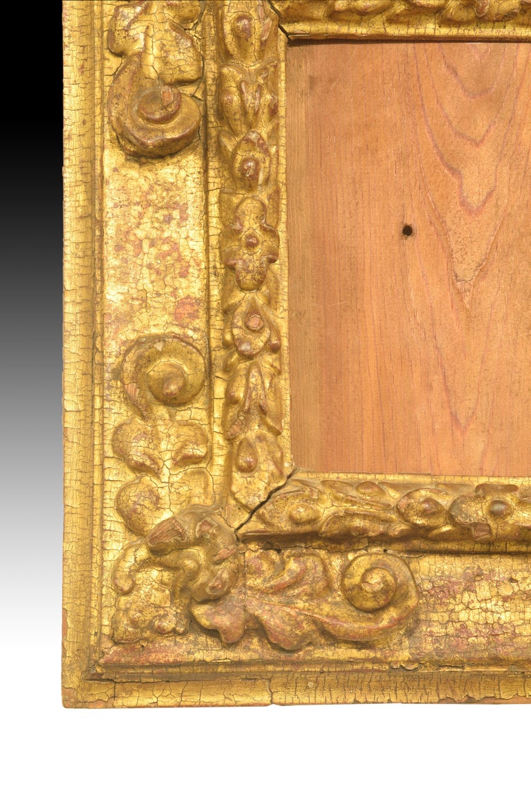 Frame, Carved and Gilded Wood, Inscription, 17th Century For Sale at ...