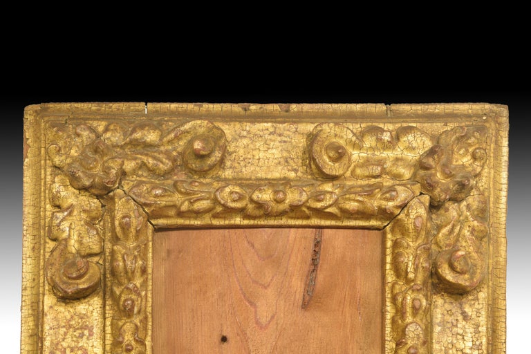 Frame, Carved and Gilded Wood, Inscription, 17th Century For Sale at ...