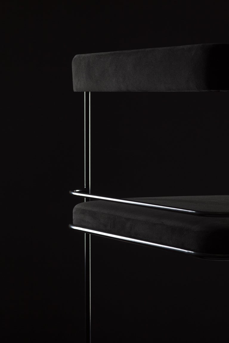 Frame, Minimalist Black Metal Structured Side Chair For Sale at 1stDibs ...