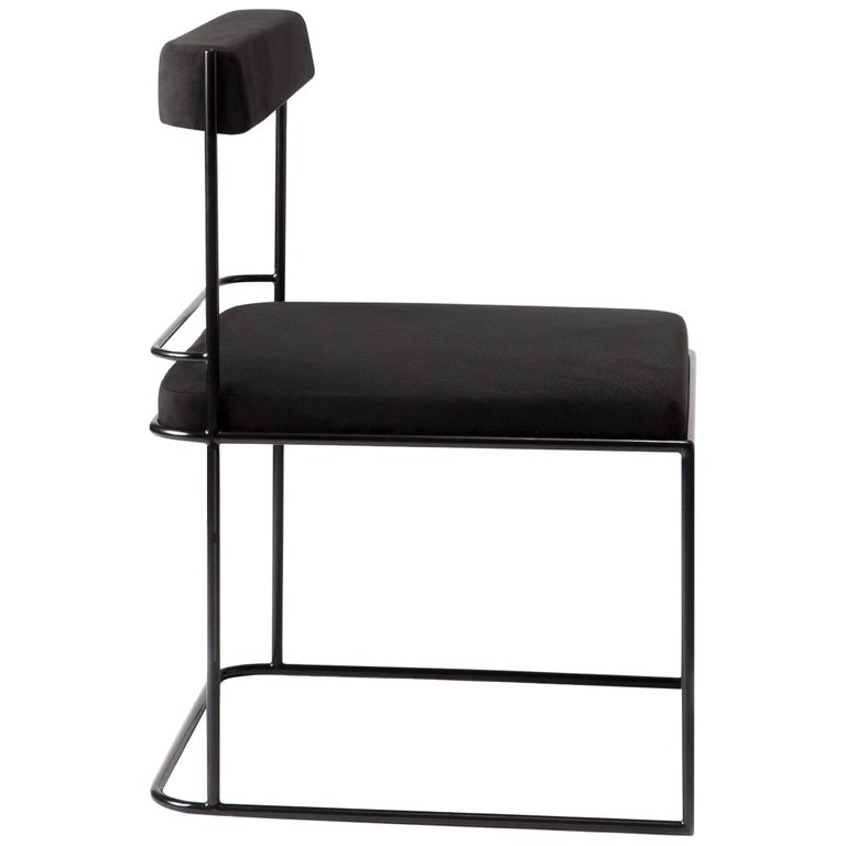Frame, Minimalist Black Metal Structured Side Chair For Sale at 1stDibs ...
