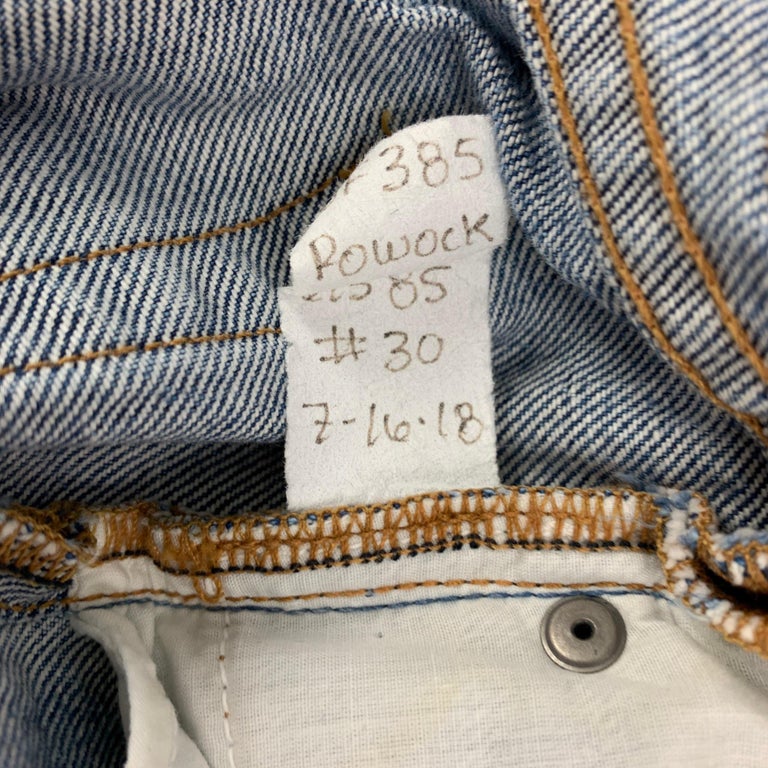 FRAME x JORDAN BARRETT Size 30 Blue Splattered Denim Zip Fly Jeans For ...