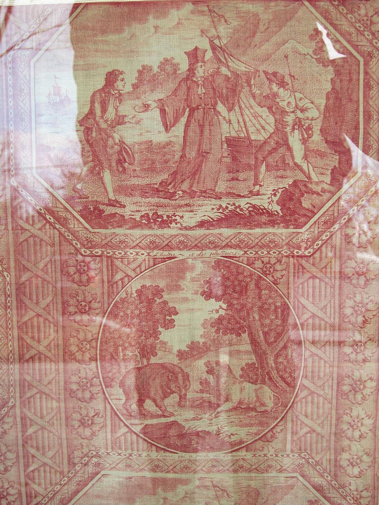 Framed 18th Century French Toile de Jouy Homage to America Textile at ...