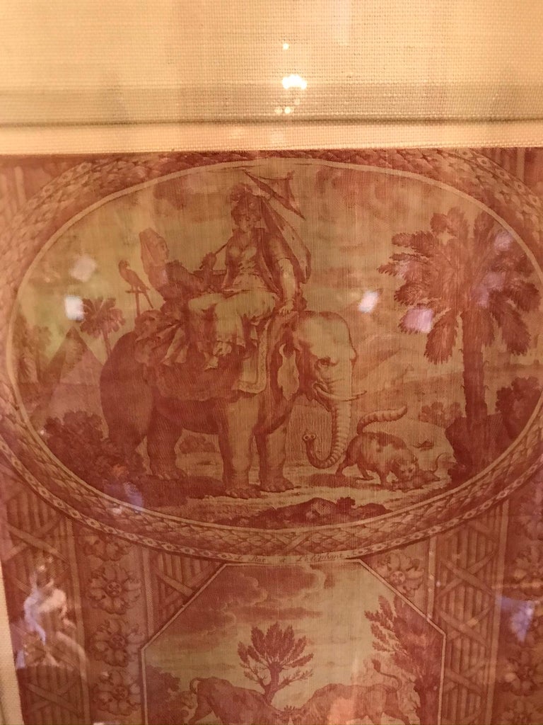 Framed 18th Century French Toile de Jouy Homage to America Textile at ...