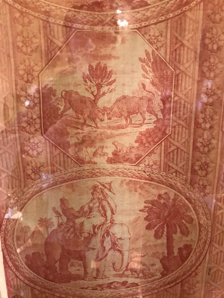 Framed 18th Century French Toile de Jouy Homage to America Textile at ...