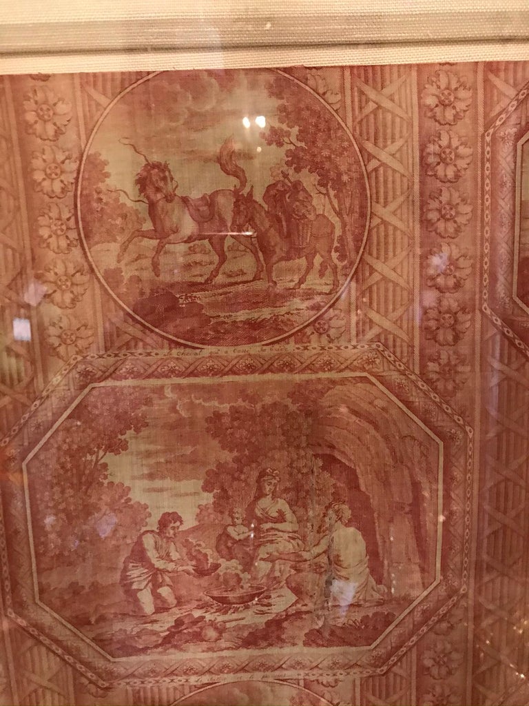 Framed 18th Century French Toile de Jouy Homage to America Textile at ...