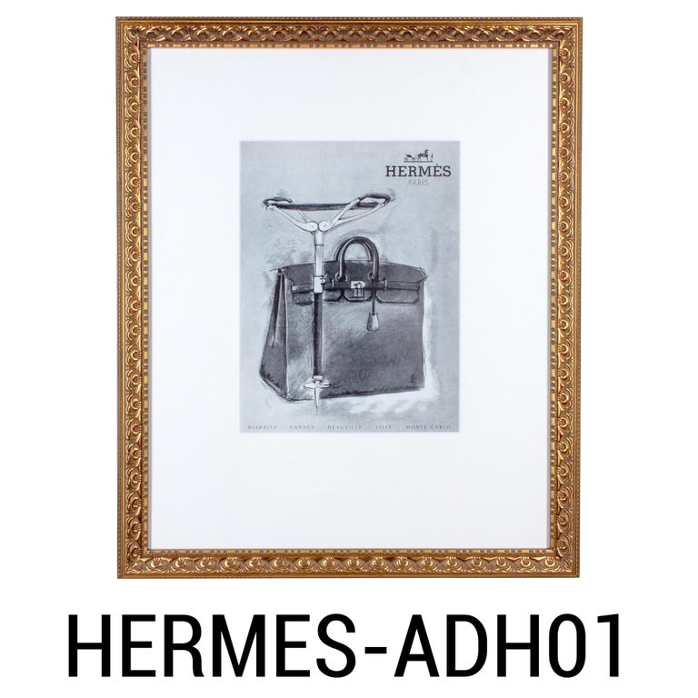 Framed 1950s French Hermès Handbag Print Ads at 1stDibs