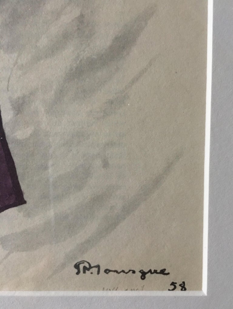 Balenciaga 1958 Fashion Illustration by Pierre Mourgue Framed at ...