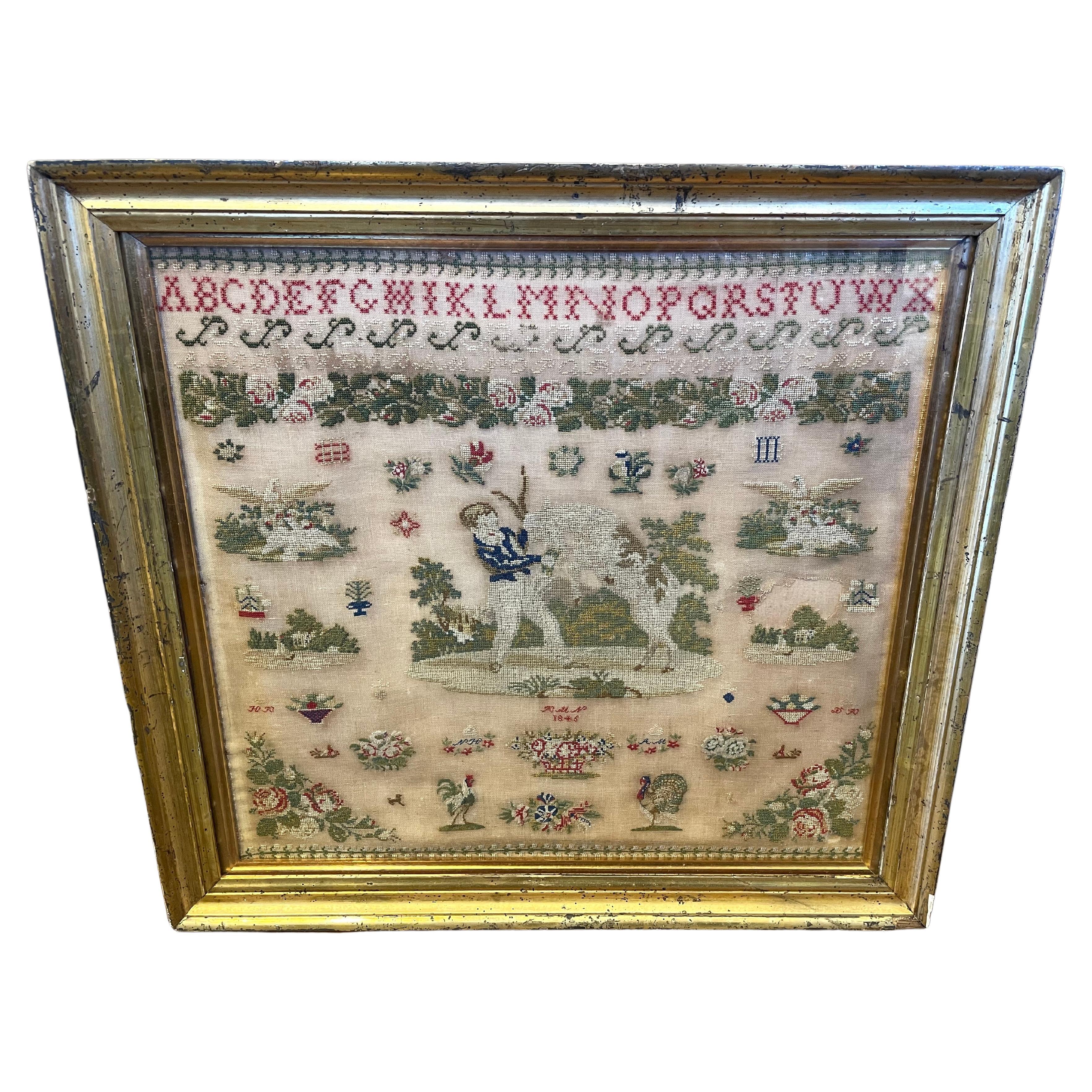 19th Century Framed Sampler at 1stDibs