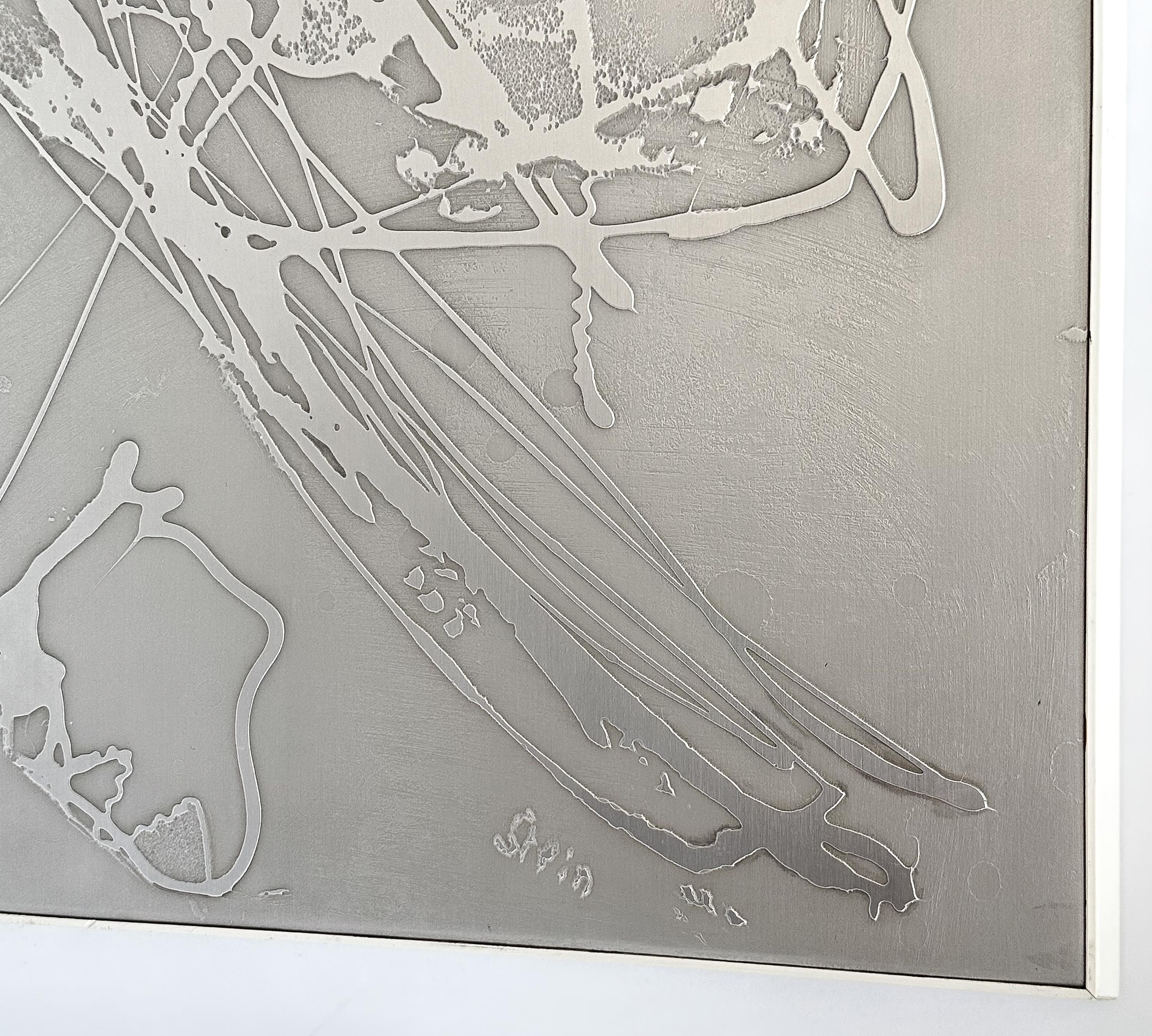 Framed Abstract Etched Aluminum Wall Art For Sale at 1stDibs