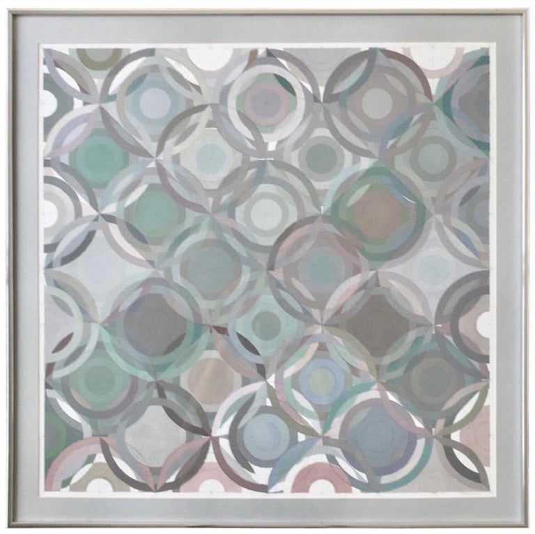 Framed Abstract Geometric Gouache on Paper by Stevan Kissel For Sale at ...
