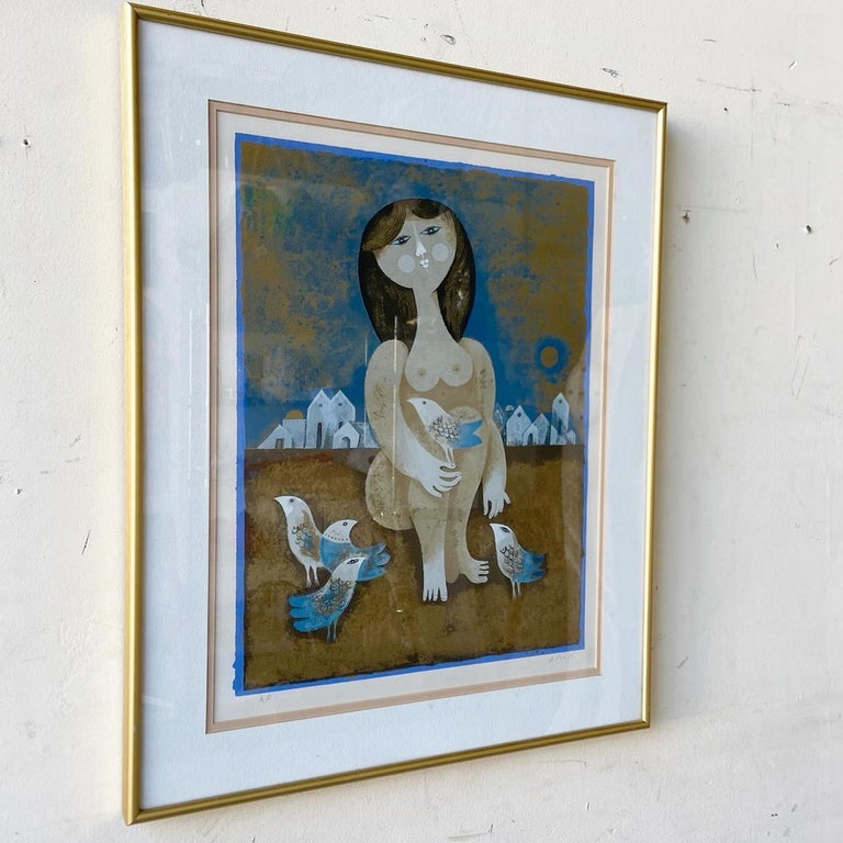 Framed and Signed Lithograph by Sam Briss For Sale at 1stDibs