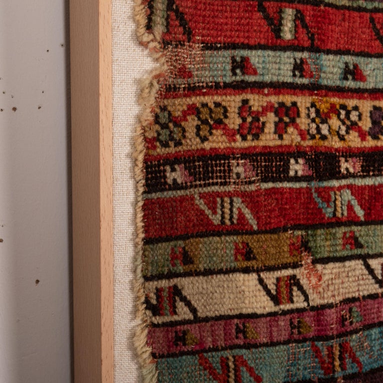 Framed Antique Anatolian Rug Fragment, 19th C. For Sale at 1stDibs