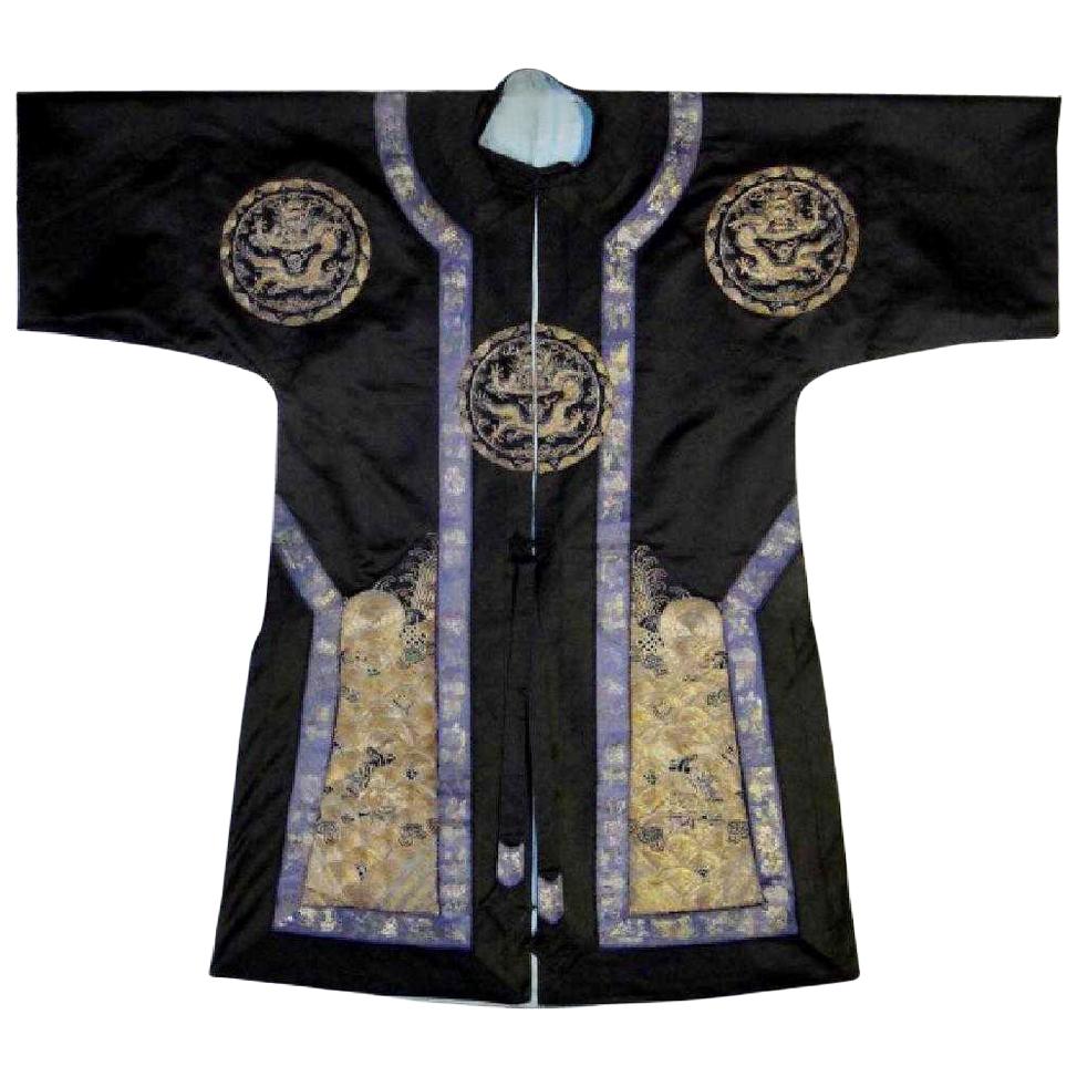 Framed Antique Chinese Silk Robe with Dragon Design For Sale at 1stDibs ...