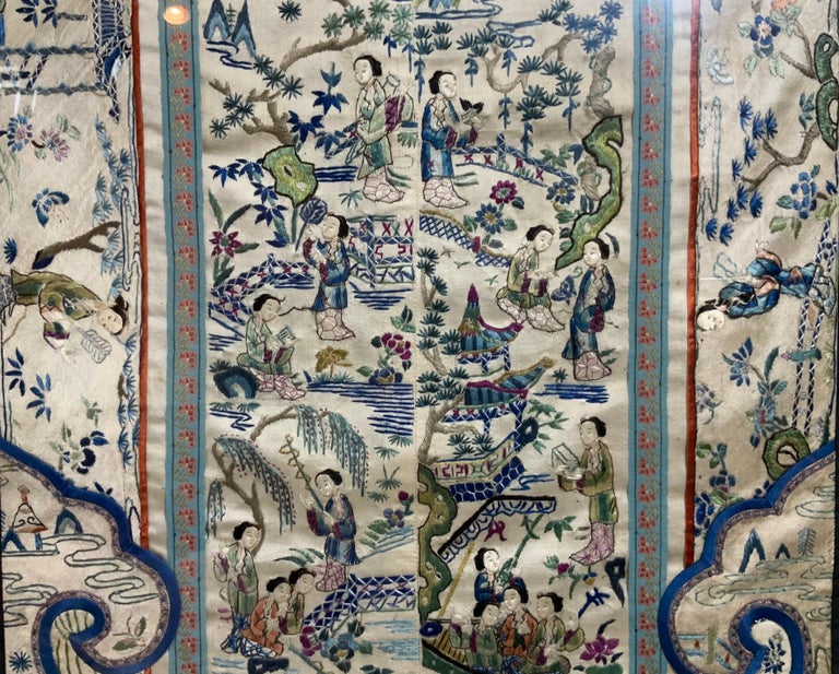 Framed Antique Chinese Textile For Sale at 1stDibs