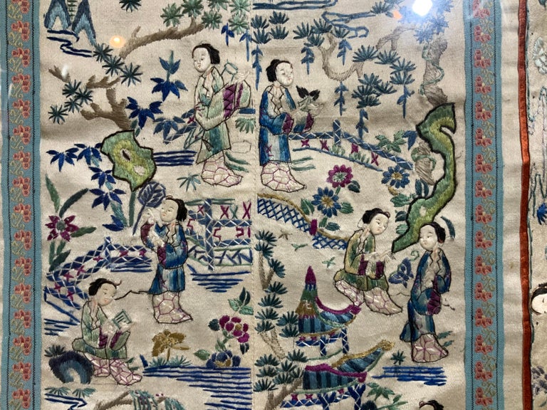Framed Antique Chinese Textile For Sale at 1stDibs