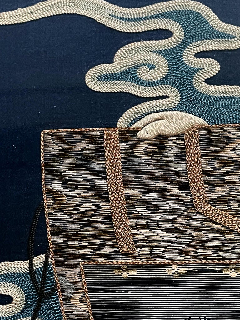 Framed Antique Japanese Embroidery Fukusa Panel For Sale at 1stDibs
