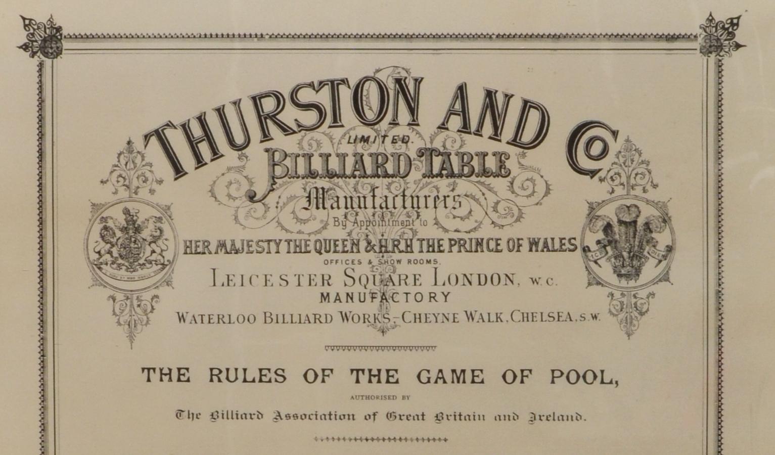 Framed Billiard Rules Country House Set of 3 Victorian Rules at 1stDibs ...