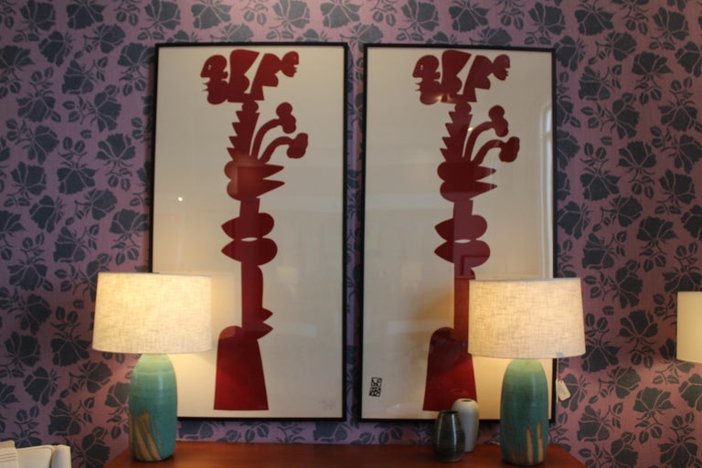 Framed Canvas Print by Howard Smith, USA, 1970s, Pair Available at 1stDibs