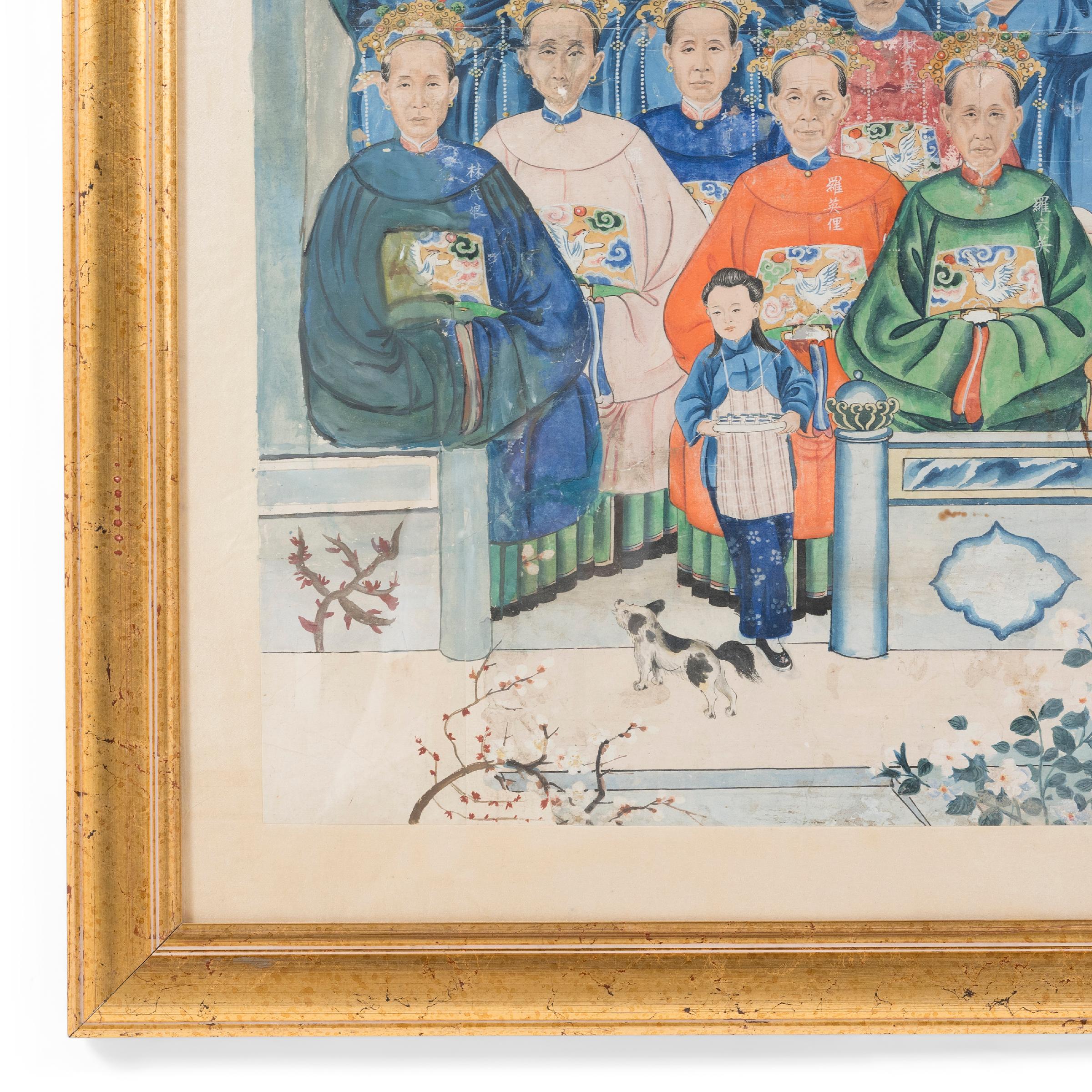 Framed Chinese Ancestor Portrait, c. 1850 For Sale at 1stDibs