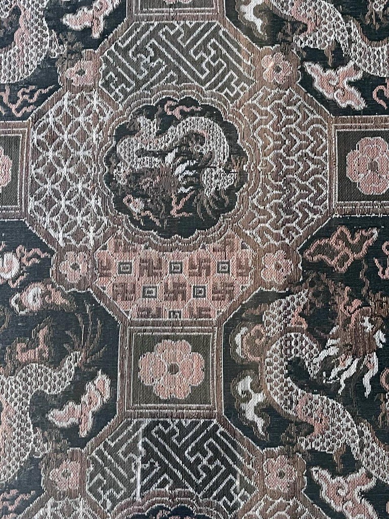 Framed Chinese Antique Brocade Dragon Panel For Sale at 1stDibs