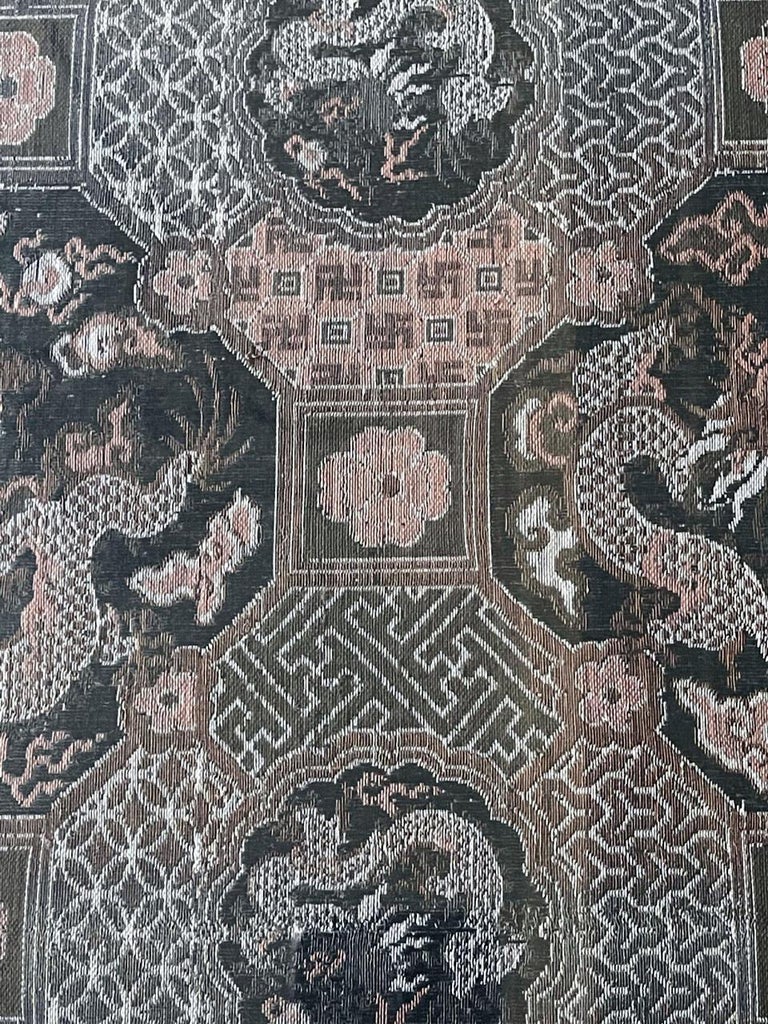 Framed Chinese Antique Brocade Dragon Panel For Sale at 1stDibs