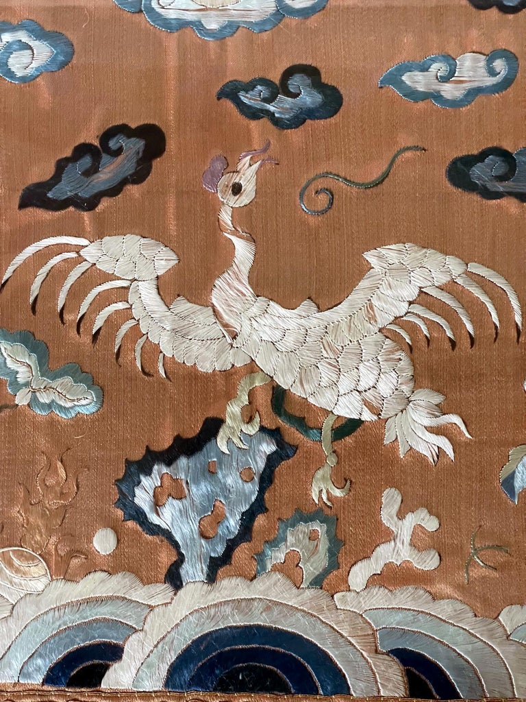 Framed Chinese Qing Dynasty Embroidered First Rank Badge For Sale at ...