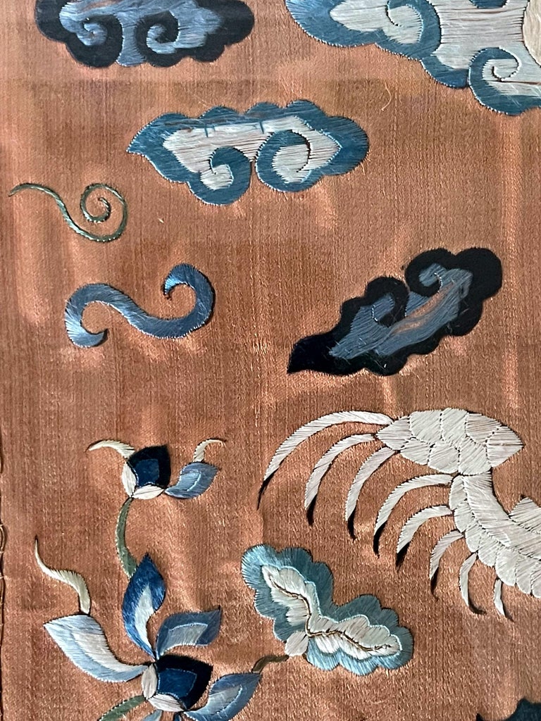 Framed Chinese Qing Dynasty Embroidered First Rank Badge For Sale at ...