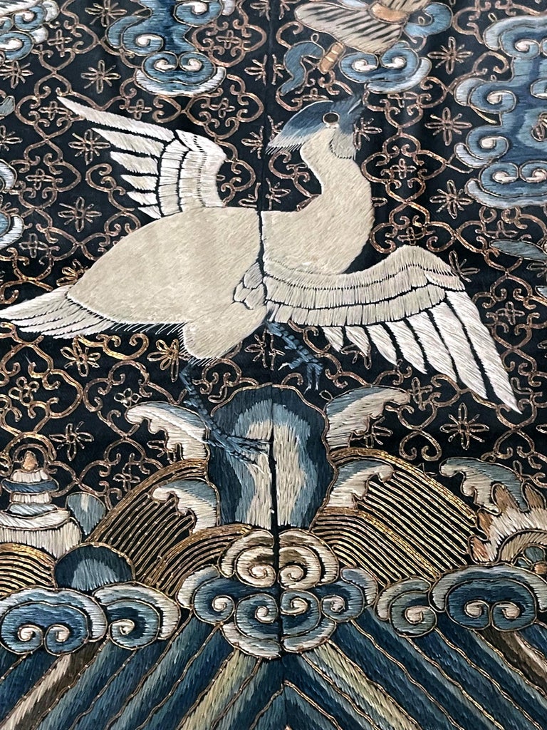 Framed Chinese Qing Dynasty Embroidered Sixth Rank Badge For Sale at ...