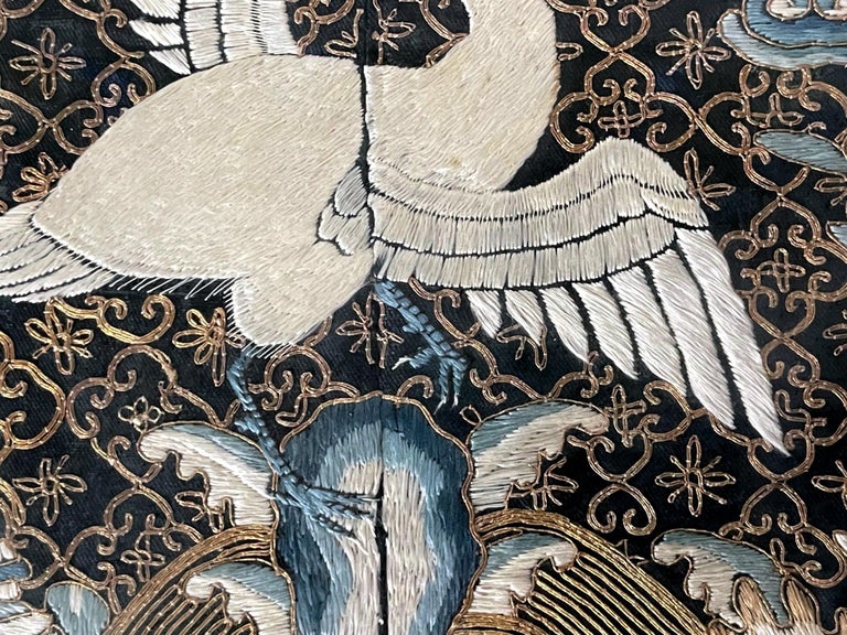 Framed Chinese Qing Dynasty Embroidered Sixth Rank Badge For Sale at ...