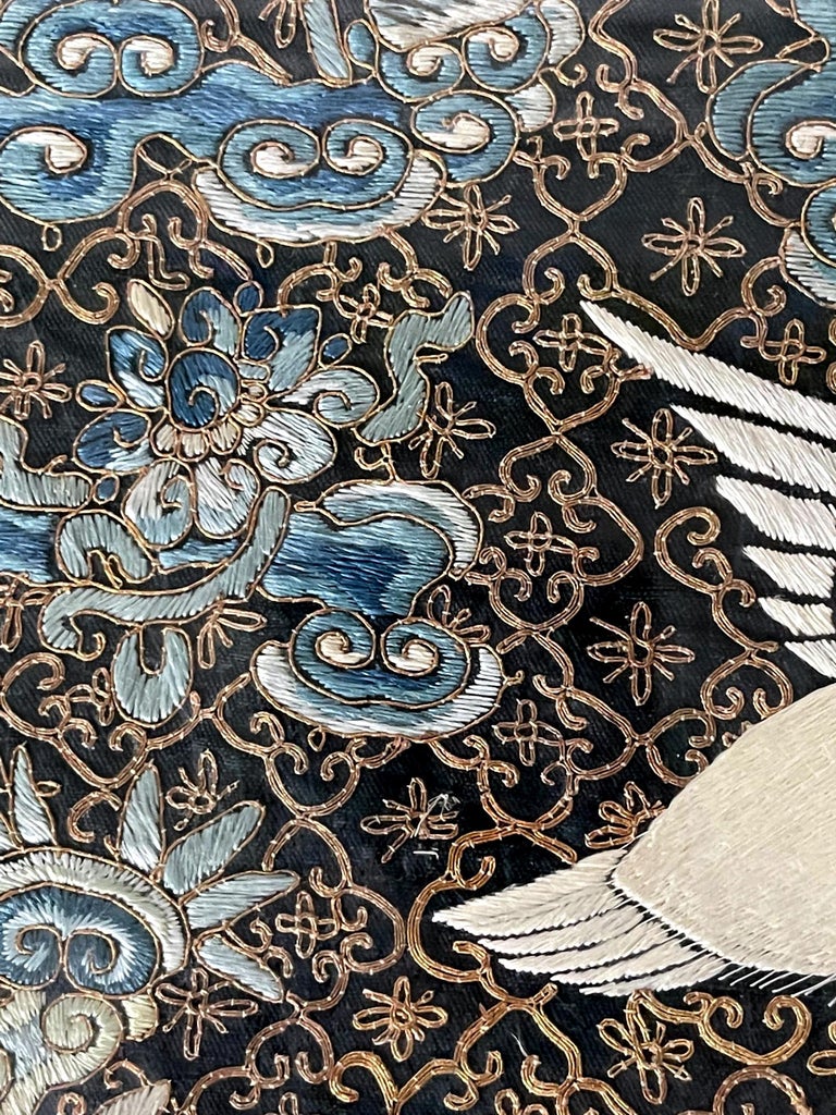 Framed Chinese Qing Dynasty Embroidered Sixth Rank Badge For Sale at ...