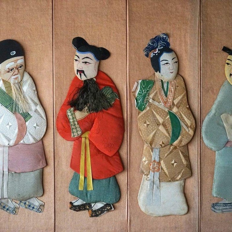 Framed Chinese Silk Stumpwork ‘Traputo’ Textile Portrait Picture at 1stDibs