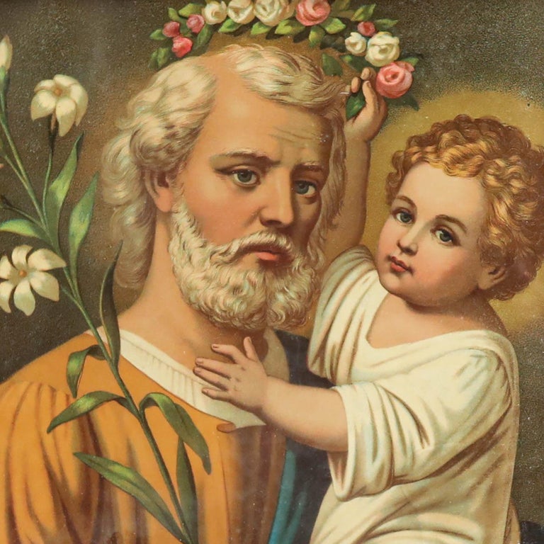 Framed Color Print of Saint and Child, circa 1940 For Sale at 1stDibs