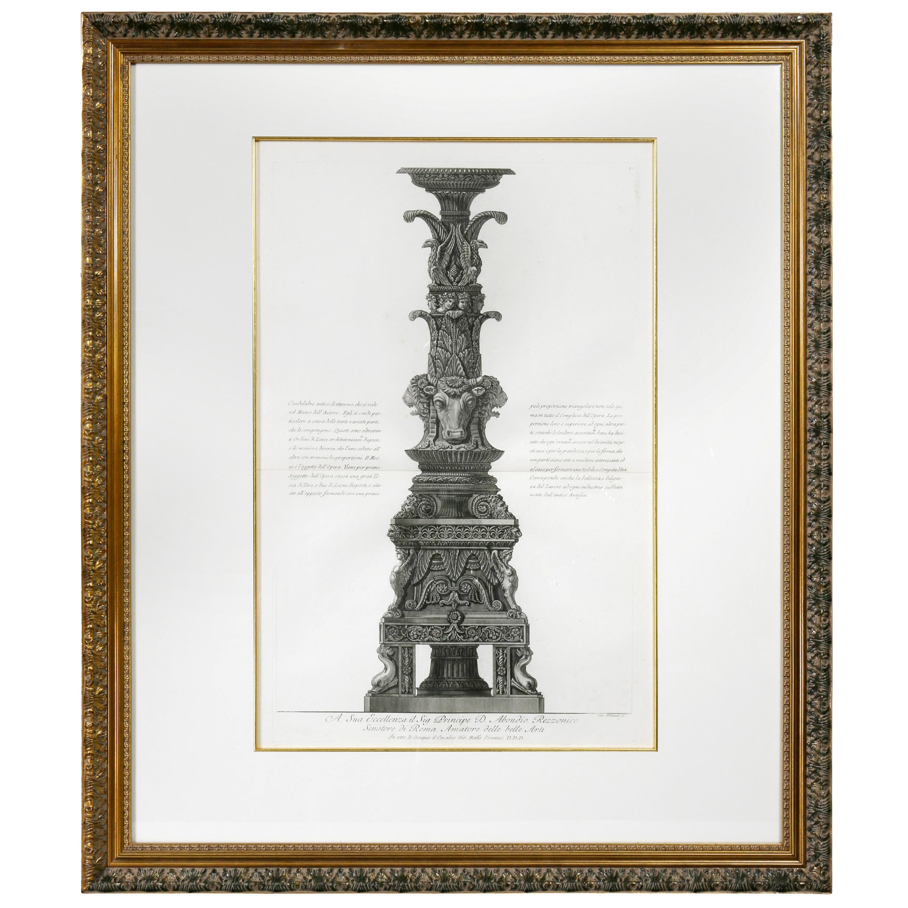 Framed Antique Etching by Piranesi of an Ancient Roman Curule Chair at ...