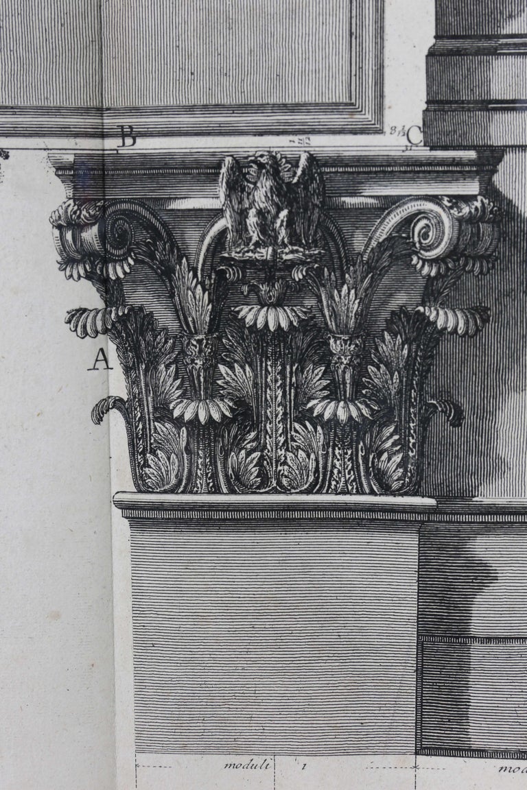 Framed Engraving of a Corinthian Column and Architrave by Francisco ...