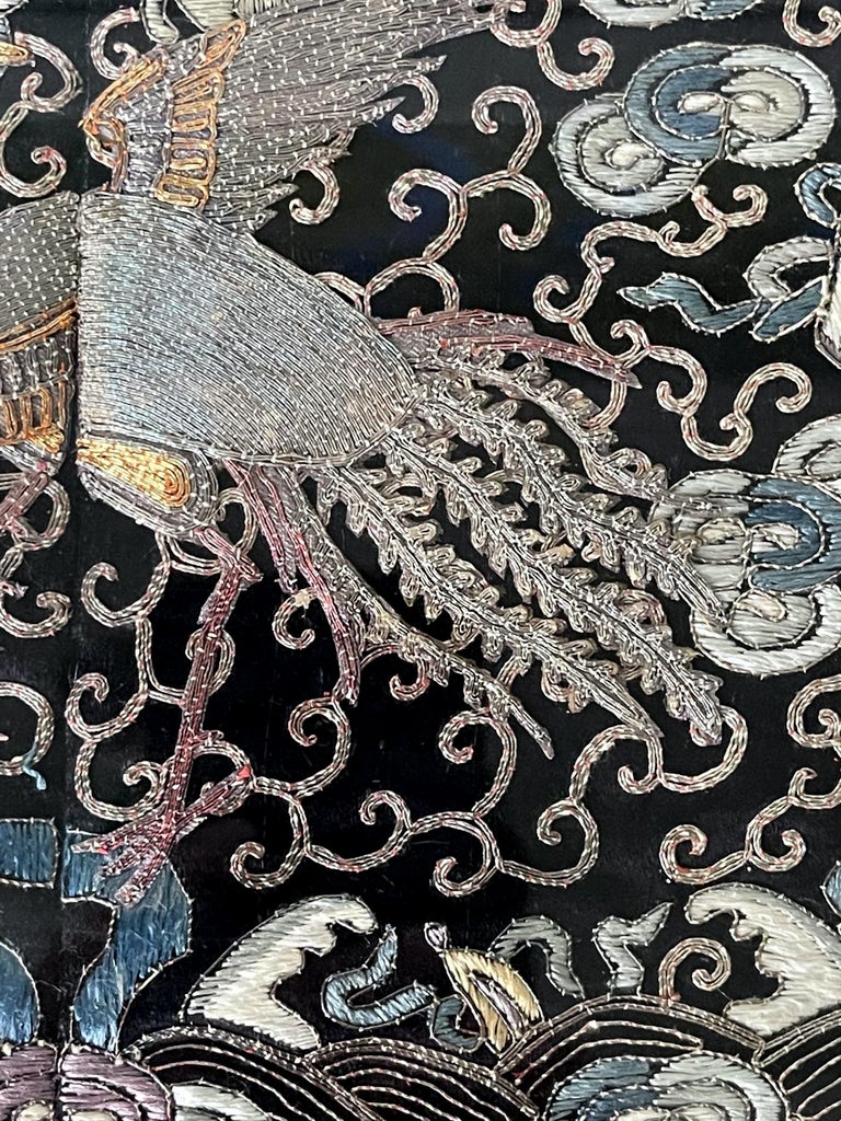 Framed Fine Embroidered Fifth Rank Badge Chinese Qing Dynasty For Sale ...