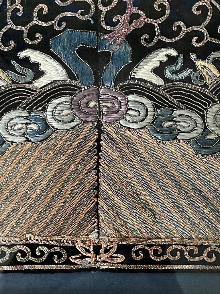 Framed Fine Embroidered Fifth Rank Badge Chinese Qing Dynasty For Sale ...