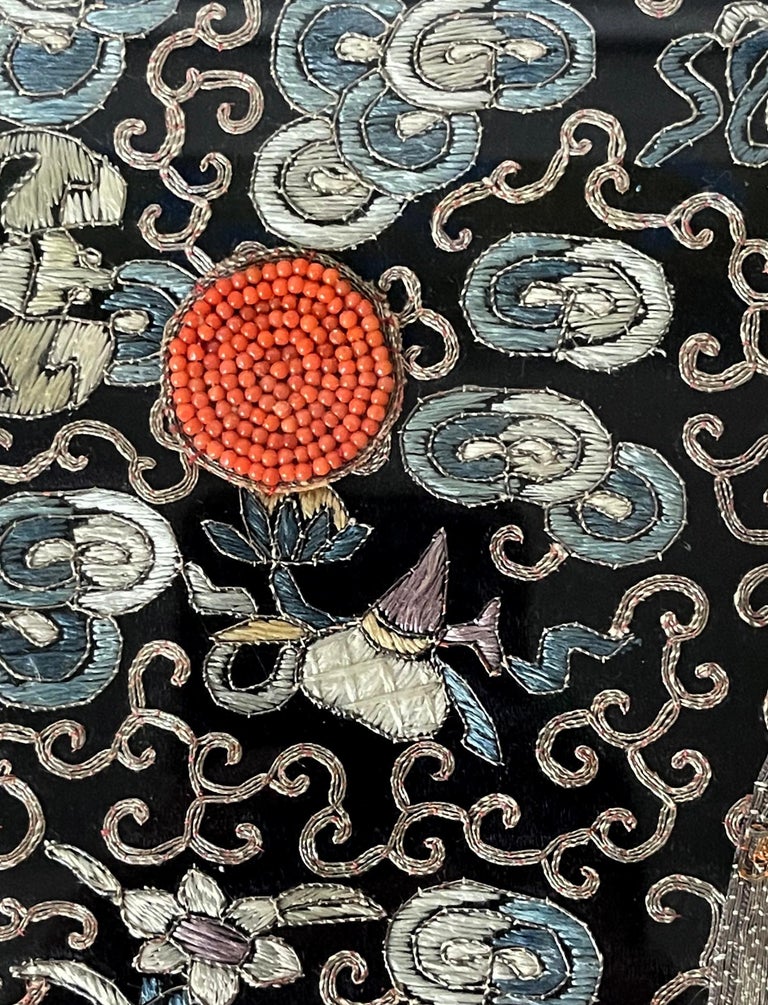 Framed Fine Embroidered Fifth Rank Badge Chinese Qing Dynasty For Sale ...