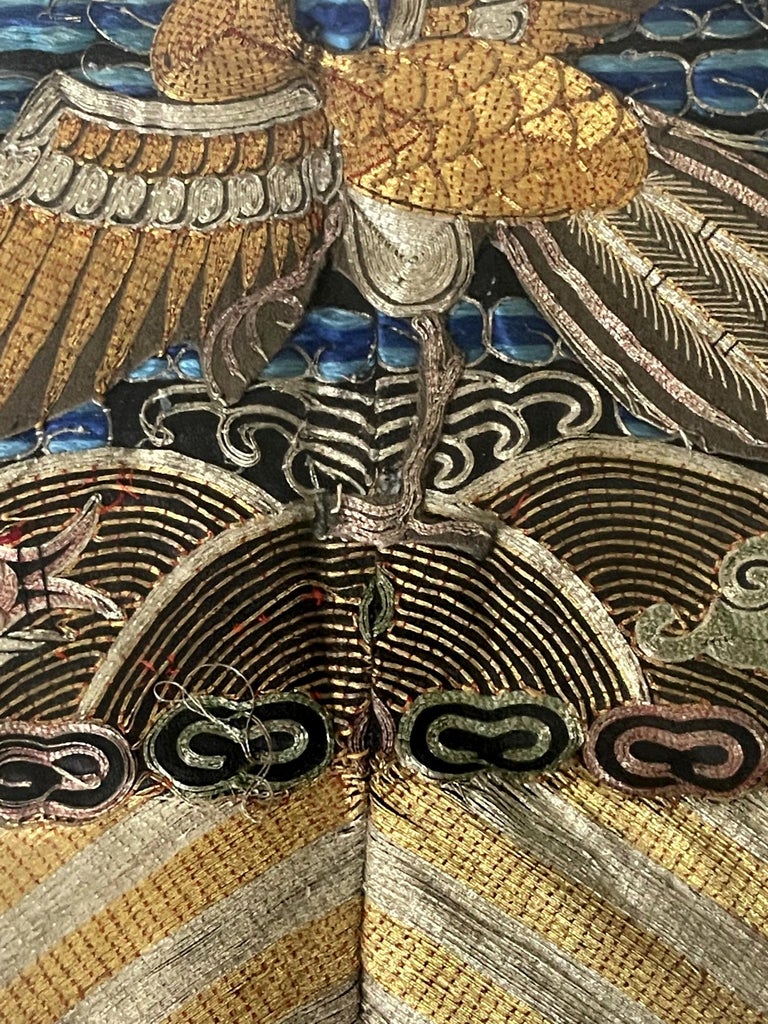 Framed Fine Embroidered Second Rank Badge Chinese Qing Dynasty For Sale ...