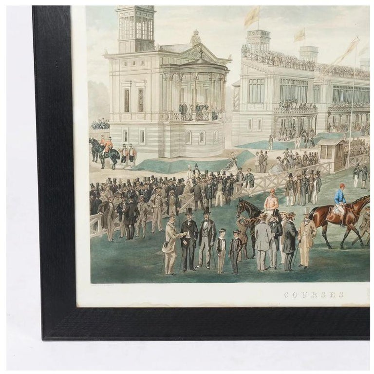 Framed French Turn of Century Horse Race For Sale at 1stDibs