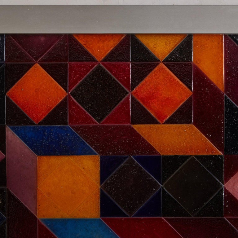 Framed Geometric Resin Wall Sculpture, France 1920s For Sale at 1stDibs