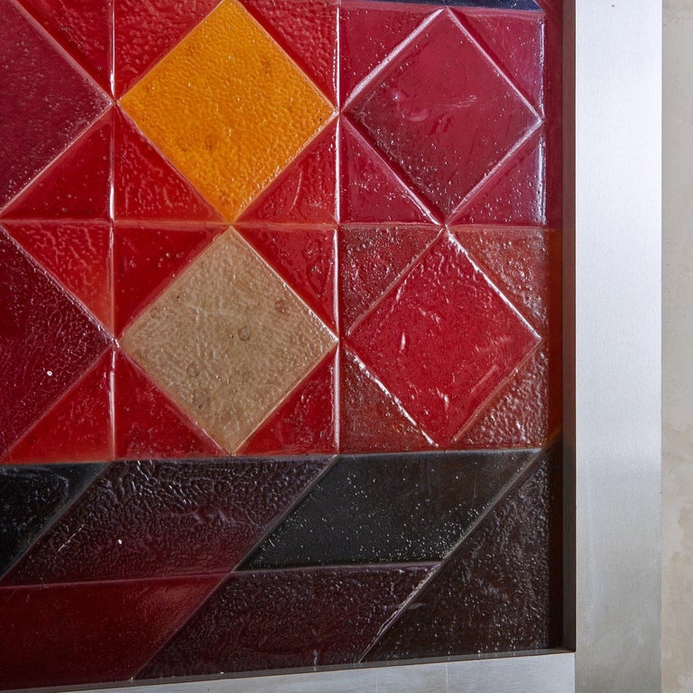 Framed Geometric Resin Wall Sculpture, France 1920s For Sale at 1stDibs