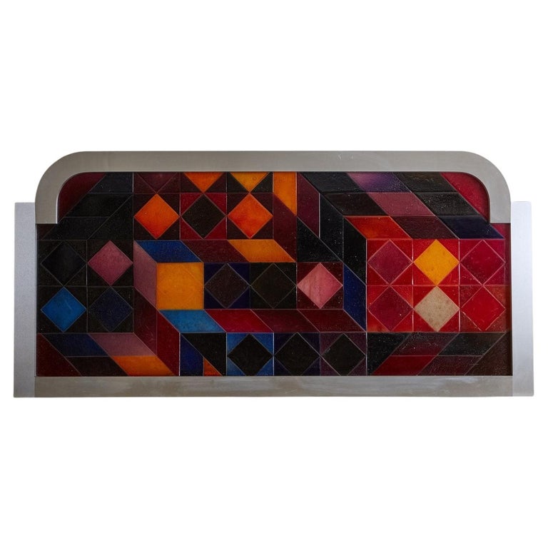 Framed Geometric Resin Wall Sculpture, France 1920s For Sale at 1stDibs