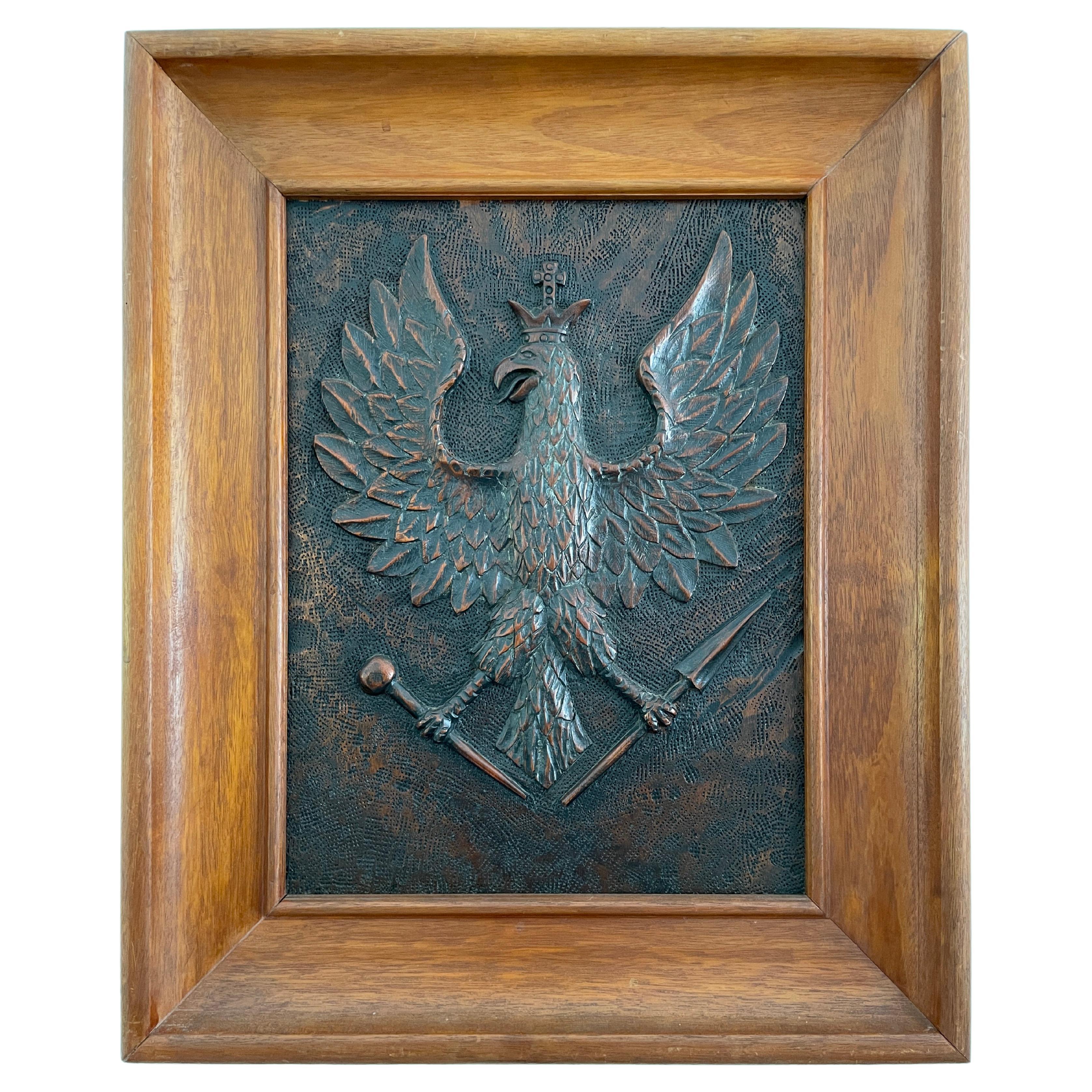 Framed Heraldic Eagle Crest For Sale at 1stDibs