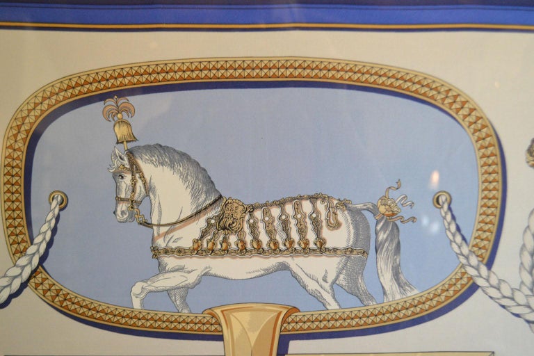 Framed Hermes Vintage Scarf at 1stDibs